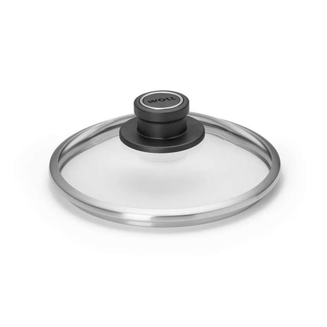 Ronde glazen Woll deksels van 18, 20, 24, 26, 28 en 32 cm.